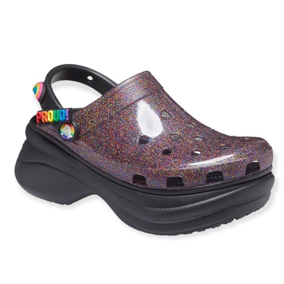 CROCS | Shoes | Crocs Classic Bae Pride Translucent Glitter Clogs ...